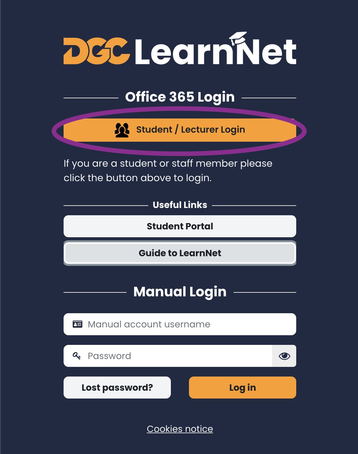 Guide to LearnNet | DGC Student Portal